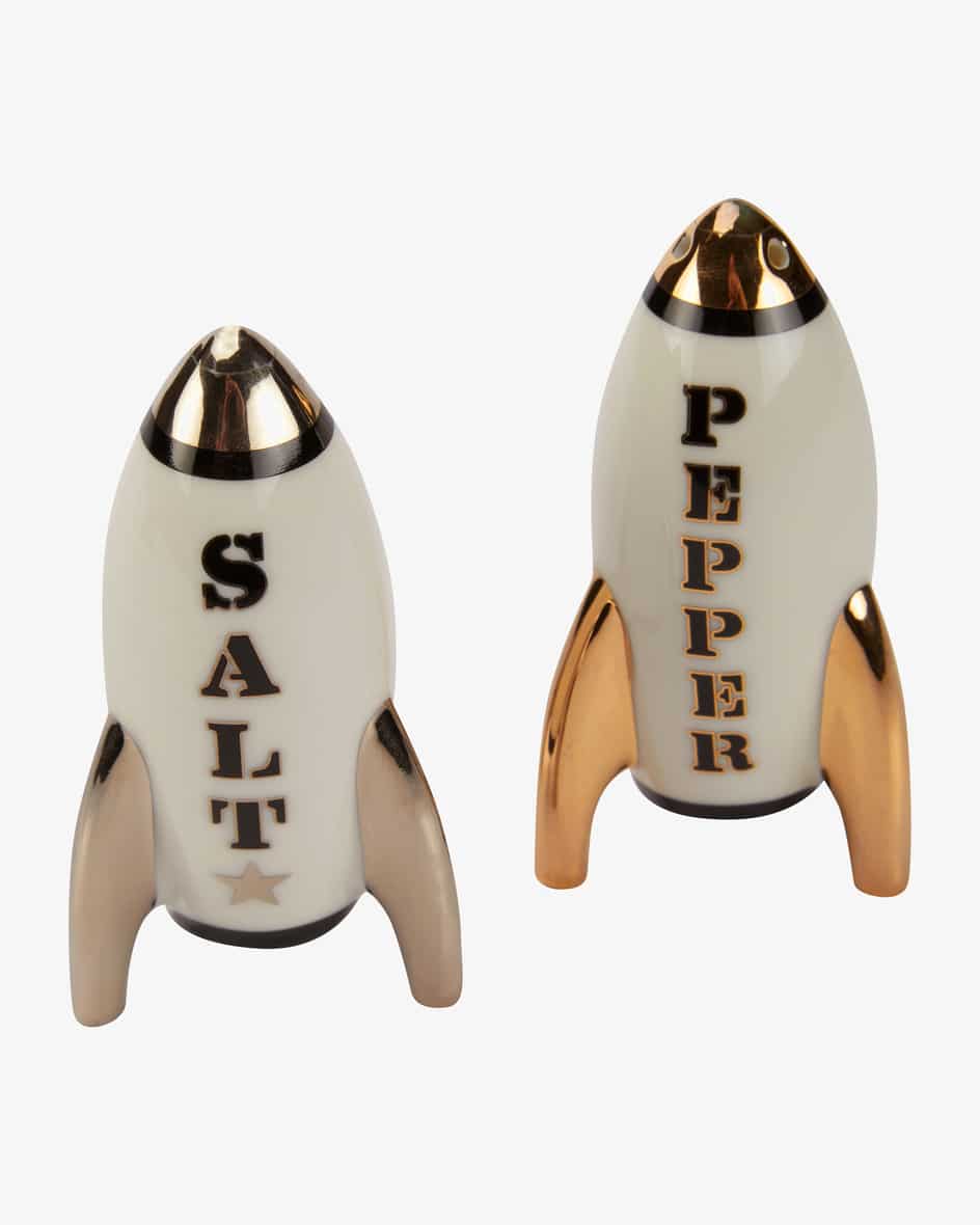 Jonathan Adler Apollo rockets salt and pepper shaker | LODENFREY